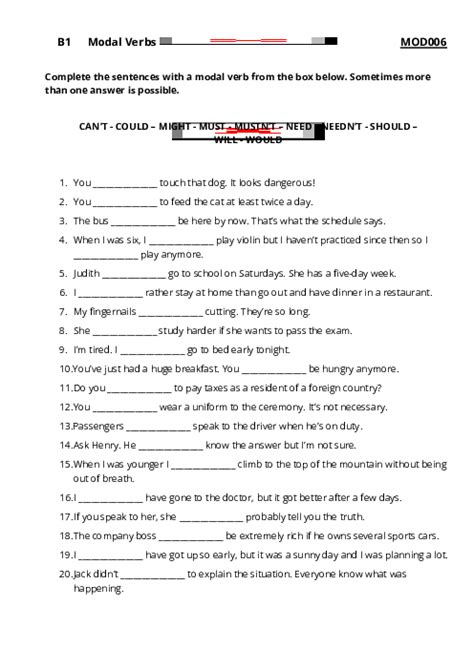 Grammar Test Modal Verbs گاما