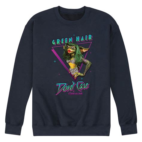 Gremlins Dapper Gremlin Green Hair Dont Care Mens Crew Neck