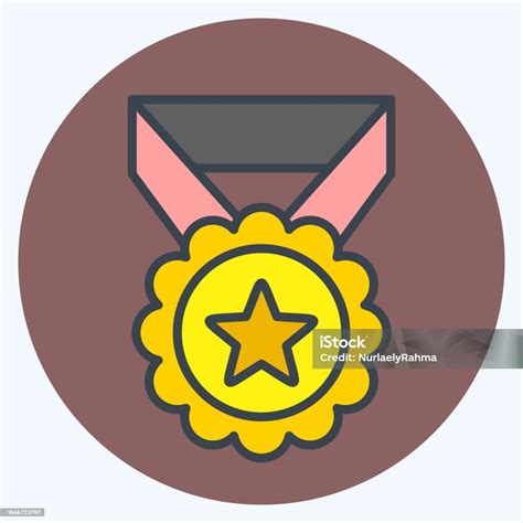 아이콘 메달 2 수상 기호와 관련이 있습니다 컬러 메이트 스타일 심플한 디자인 편집 가능 간단한 그림 Championship에