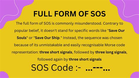 Sos Full Form The Universal Signal Explained
