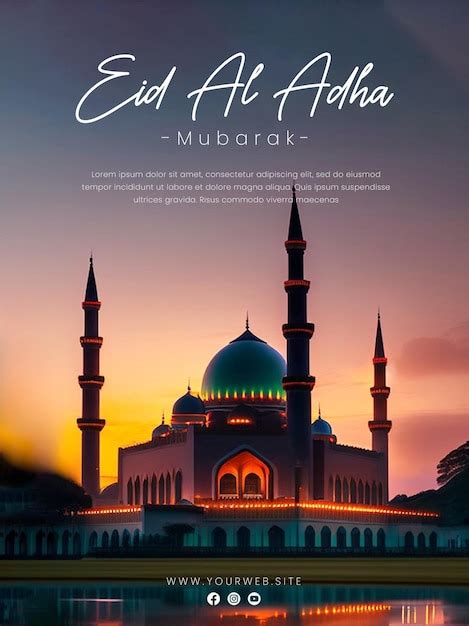 Premium Psd Eid Al Adha Greeting Poster Template