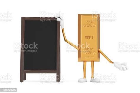 골든 바 만화 인물 캐릭터 마스코트는 빈 나무 메뉴 칠판 야외 디스플레이가 있습니다 3d 렌더링 3차원 형태에 대한 스톡 사진
