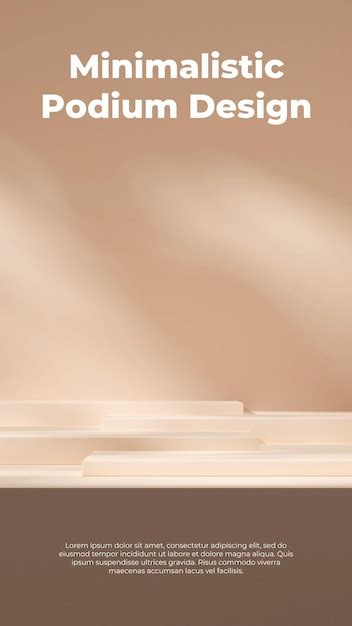 Минимальная пустая сцена продукта светло коричневый подиум 3d рендеринг шаблона макета в