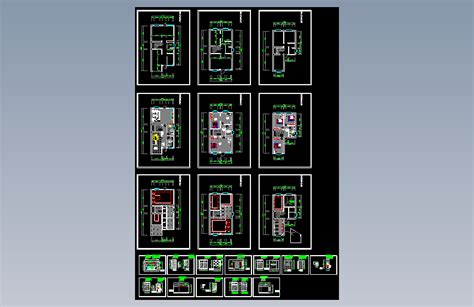 三层别墅室内装修图autocad 2000模型图纸下载 懒石网