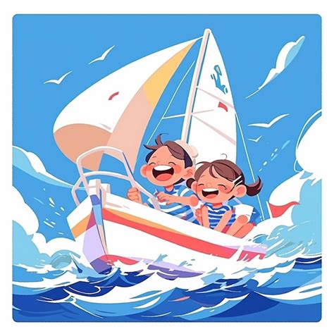 Premium Vector Friends Enjoying A Boat Ride