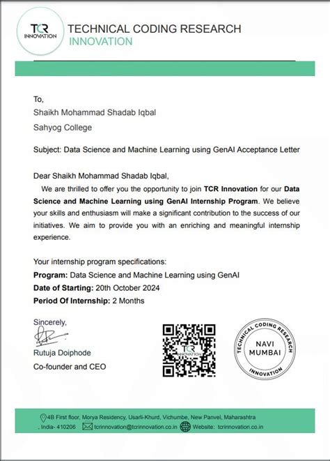 Shaikh Shadab On Linkedin Internship Datascience Machinelearning