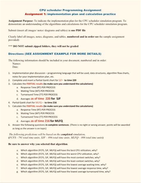 solved cpu scheduler programming assignment assignment 1
