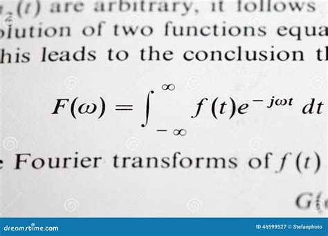 the fourier transform formula stock image image of function equation