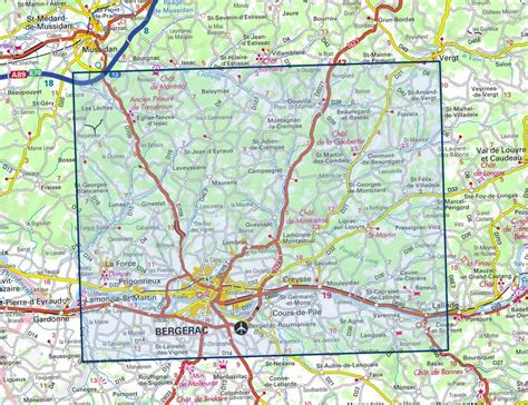 Wandelkaart Topografische Kaart SB Serie Bleue Creysse Bergerac IGN Institut