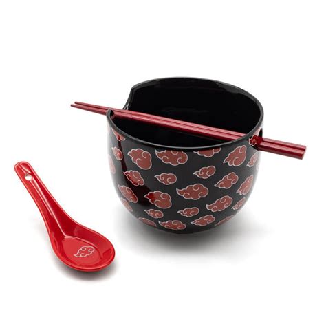 Naruto Shippuden Akatsuki Ramen Bowl With Chopsticks And Spoon