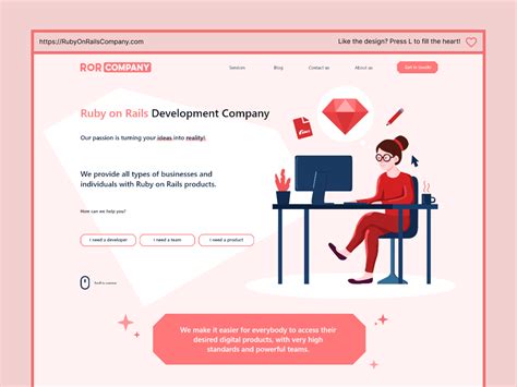 Ruby On Rails Company Landing Page Uiux By Nara R On Dribbble