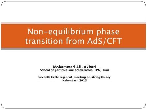 Non Equilibrium Phase Transition From Ads Cft