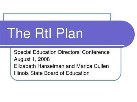 PPT The RtI Plan PowerPoint Presentation Free Download ID 960930