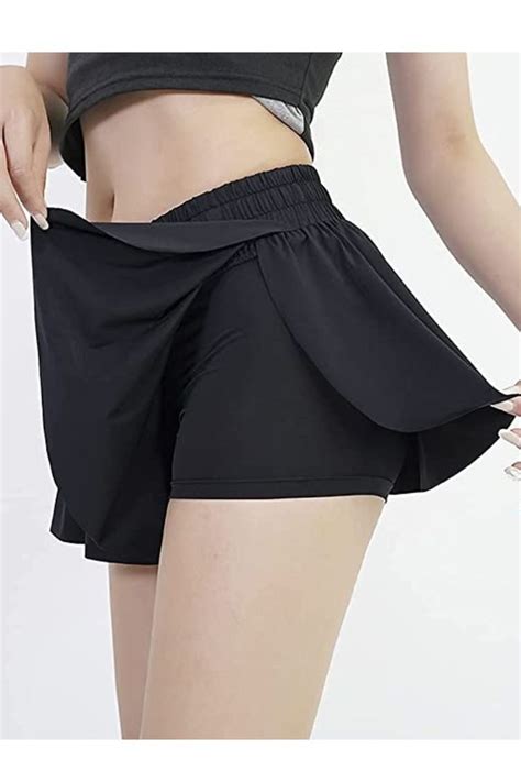 Luogongzi 2 In 1 Flowy Running Shorts For Women Gym Yoga Athletic