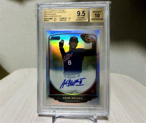 【目立った傷や汚れなし】2013 Topps Bowman Chrome Adam Walker Auto Refractor Rc Bgs