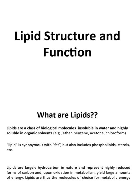 Lipid Structure And Function Lecture Dorothy Final Pdf Triglyceride