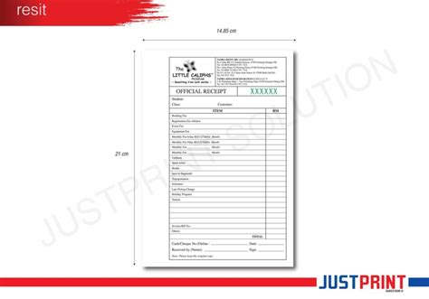 Buku Resit Justprintmy Pakar Percetakan Online