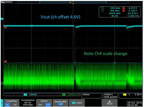 TPS Output Droops Switch Node Stops After High Current Event