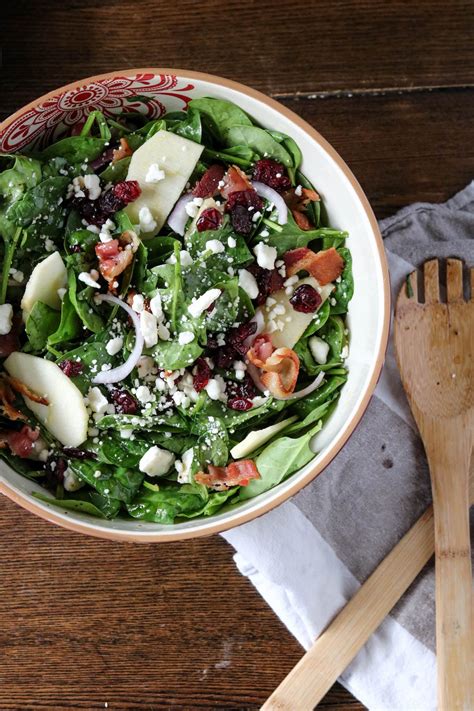 Apple Cranberry Spinach Salad Wanderlust And Wellness
