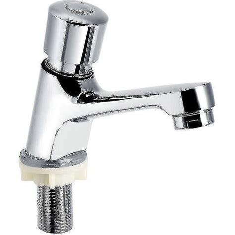 Self Closing Chrome Time Delay Faucet Water Saving Time Delay Basin