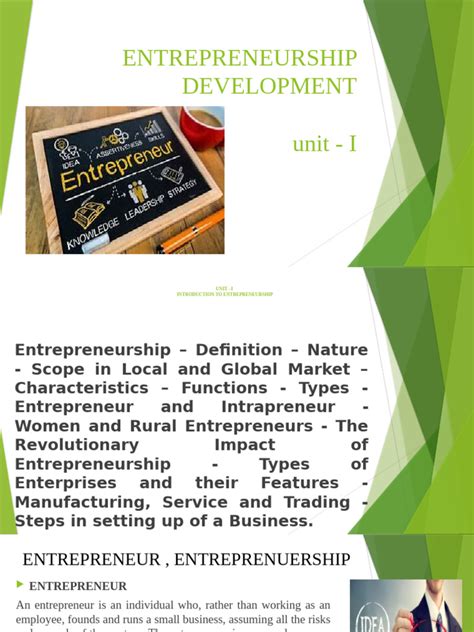 Edp Unit 1 Ppt Pdf Entrepreneurship Business