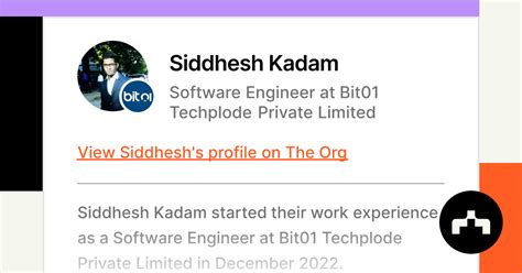 Siddhesh Kadam Software Engineer At Bit01 Techplode Private Limited