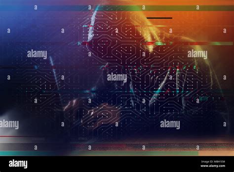 Computer Hacker Hacking Artificial Neural Network Conceptual Image