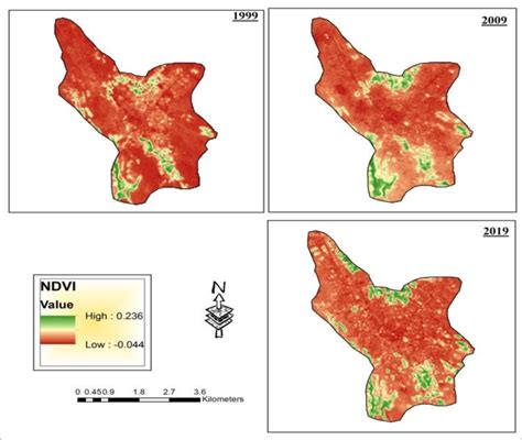 Normalized Difference Vegetation Index NDVI In 1999 2009 And 2019