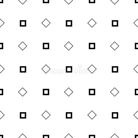 Abstract Seamless Vector Pattern Background With Thin Line Squares And Diamonds Stock Vector