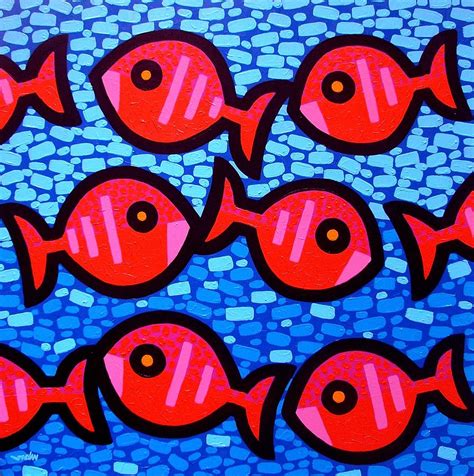 Nine Happy Fish Painting By John Nolan Fine Art America
