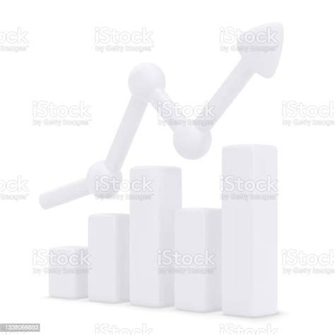 흰색 배경에 리징 화살표가 있는 3d 성장 막대 그래픽 벡터 일러스트레이션 경영자에 대한 스톡 벡터 아트 및 기타 이미지