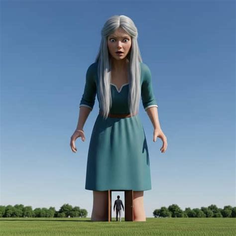 Colossal Norse Giantess And Tiny Human In Surreal Encounter Ai Art