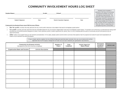 44 Printable Community Service Forms MS Word ᐅ TemplateLab