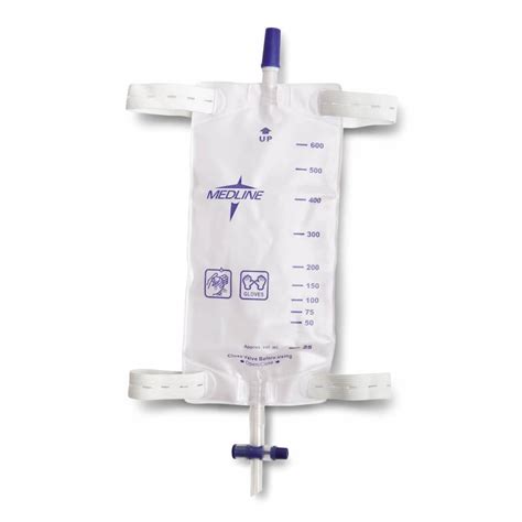 Medline Urinary Leg Drain Bag With Elastic Straps Fabric Backing Slide Tap Drainage Port Size