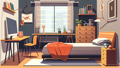 Bedroom Interior With Large Bed And Window Generative Ai Stock
