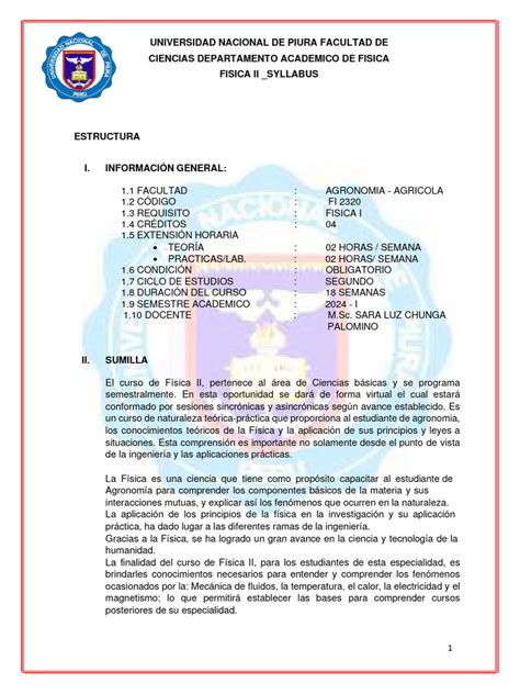Silabo Fisica Ii Pdfcrdownload Pdf Electricidad Campo Magnético