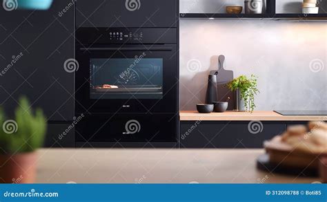 Smart Oven In A Modern Kitchen Showcasing The Oven S Touchscreen