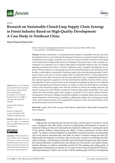 Pdf Research On Sustainable Closed Loop Supply Chain Synergy In Forest Industry Based On High