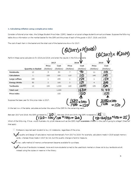 Solved 1 Calculating Inflation Using A Simple Price Index Consider A