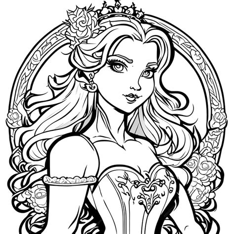 Premium Vector Seductive Princess Coloring Pages Vector Art White