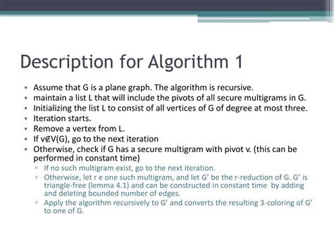 Ppt Three Coloring Triangle Free Planar Graphs In Linear Time Soda