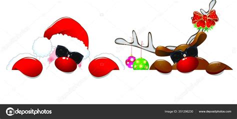 Santa Claus Deer White Background Cartoons Santa Claus Reindeer