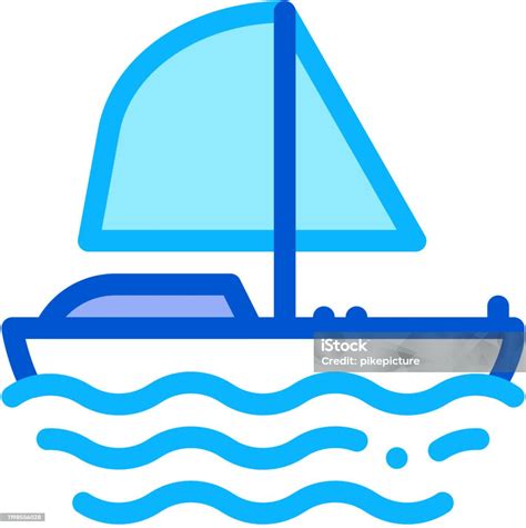 遊艇圖示向量輪廓插圖向量圖形及更多夏天圖片 夏天 外型 帆船 Istock