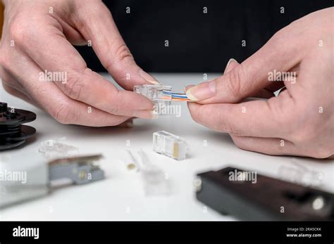 RJ LAN Cable Crimping Go To RJ Connector Crimping Connection Procedure UTP Cat Cable