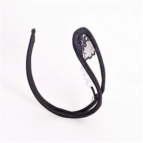 Women Sexy Sheer Lace Pearls C String Thong Invisible Underwear Panties