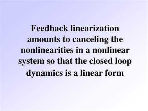PPT Chapter 6 Feedback Linearization PowerPoint Presentation Free Download ID 519677