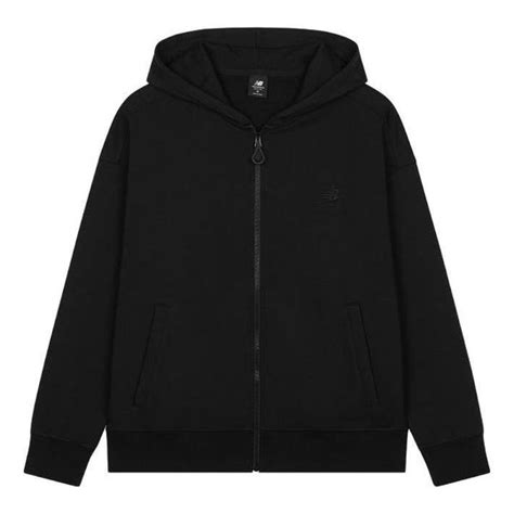 New Balance Full Zip Hooded Jacket Black Amj33380 Bk Kicks Crew