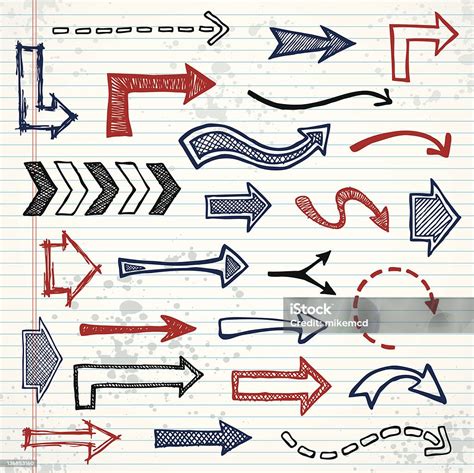 Sketched 화살표 0명에 대한 스톡 벡터 아트 및 기타 이미지 0명 거친 검은색 Istock