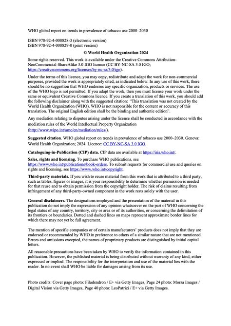 世界卫生组织：2000 2030年全球烟草使用趋势报告 互联网数据资讯网 199it 中文互联网数据研究资讯中心 199it