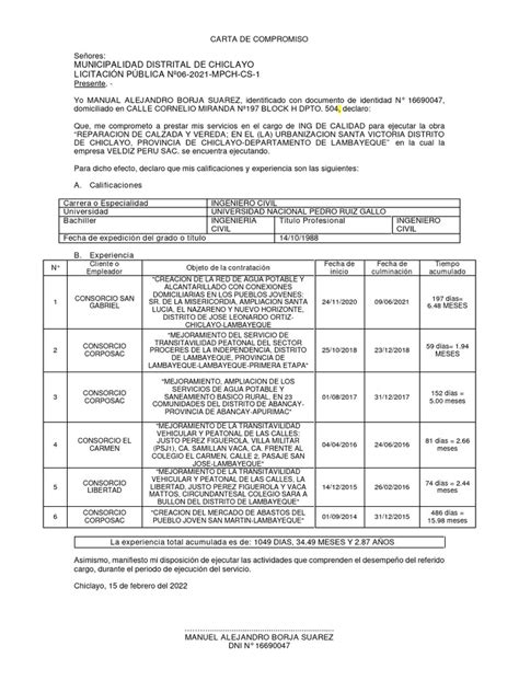 Compromiso De Ing Calidad Pdf Agua Ingeniería Ambiental